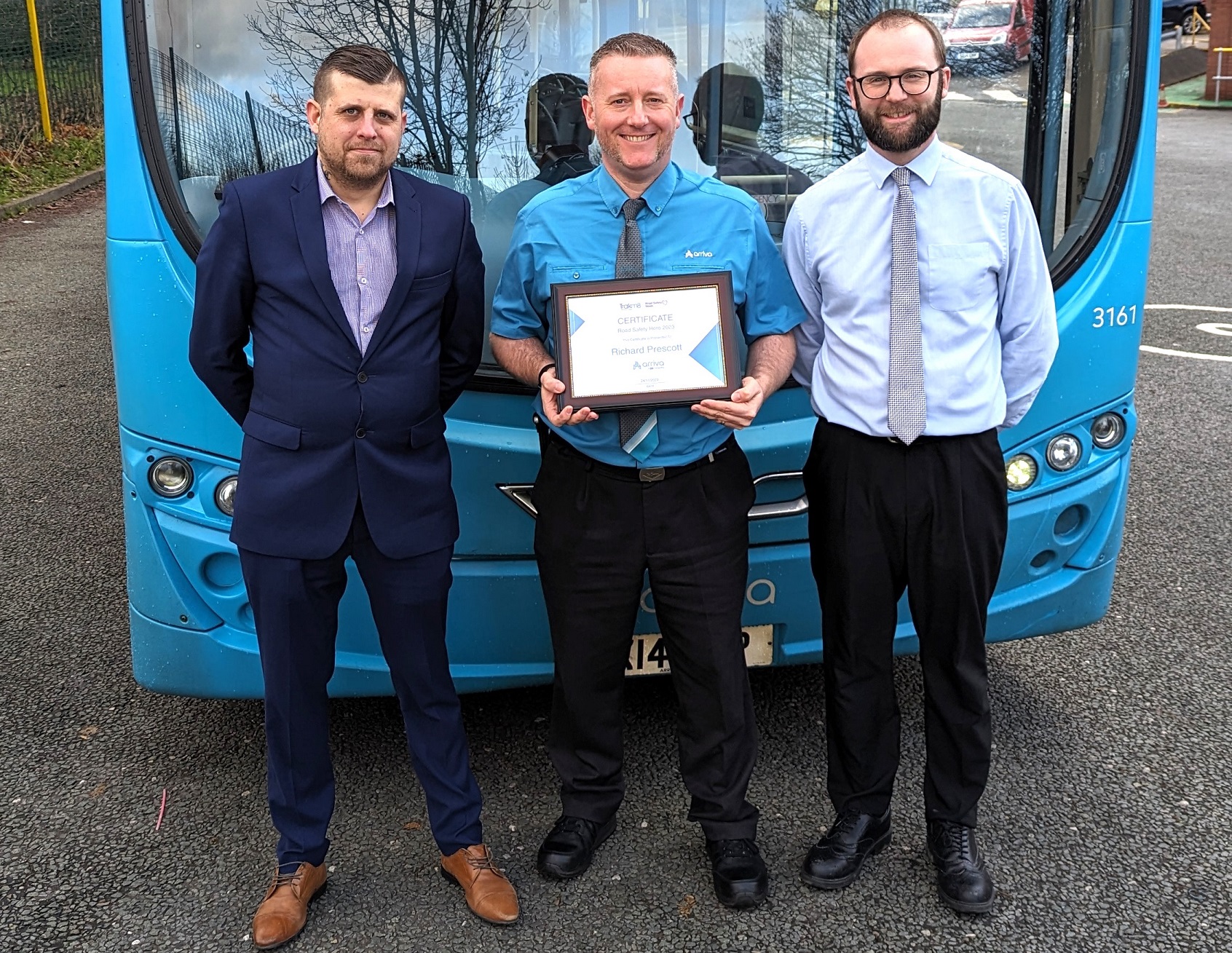 Arriva Runcorn man named Road Safety Hero 2023 by Trakm8 - routeone