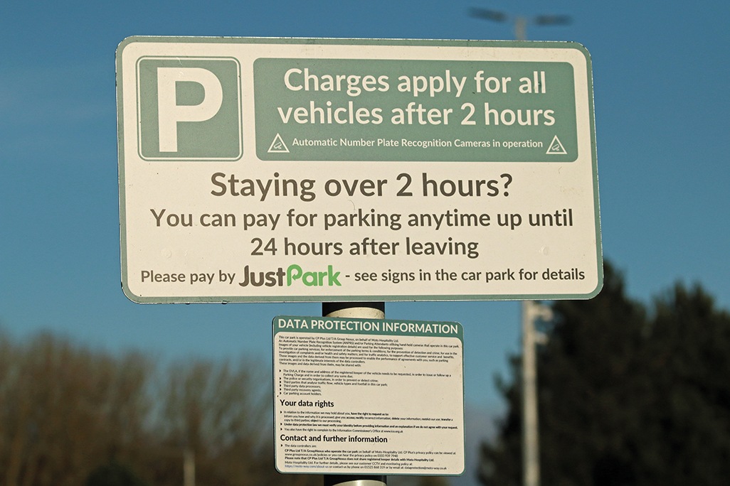 Facts concerning parking and fines at motorway service areas