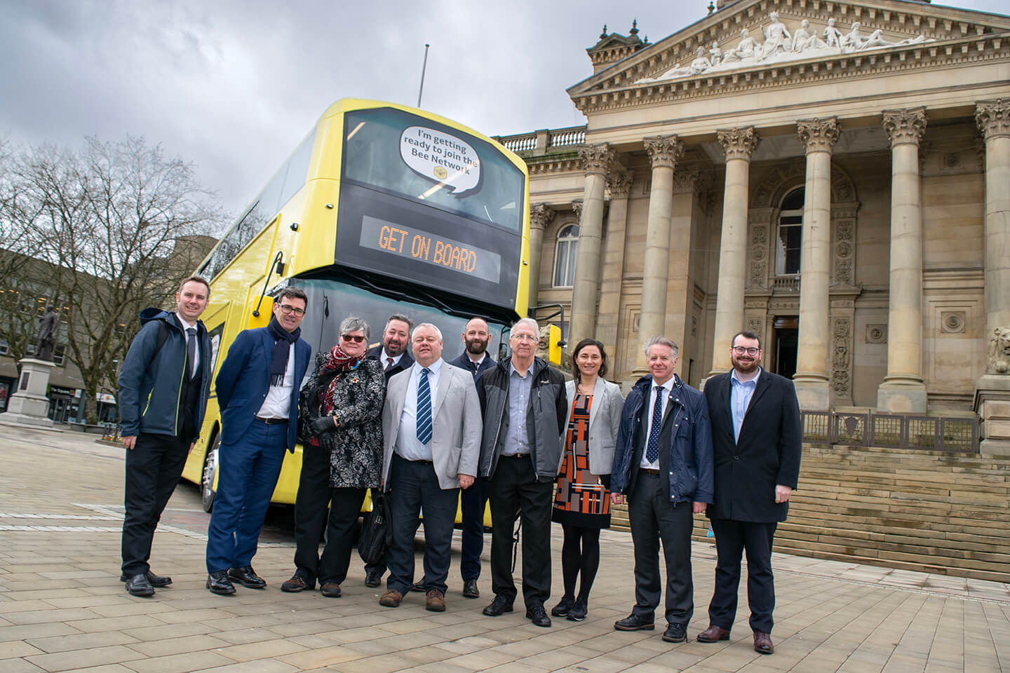 First yellow bus unveiled ahead of Manchester franchising