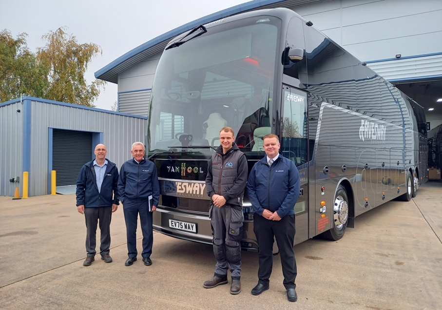 Eavesway Travel team-spec T17 Astron is its third Van Hool T - routeone